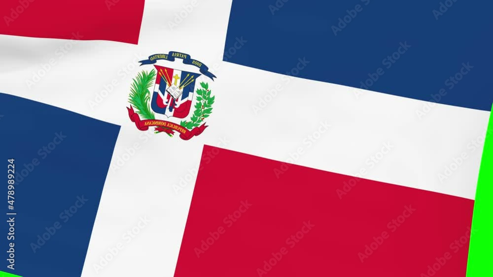 Dominican Republic waving flag transition. Seamless loop animation. 3d ...