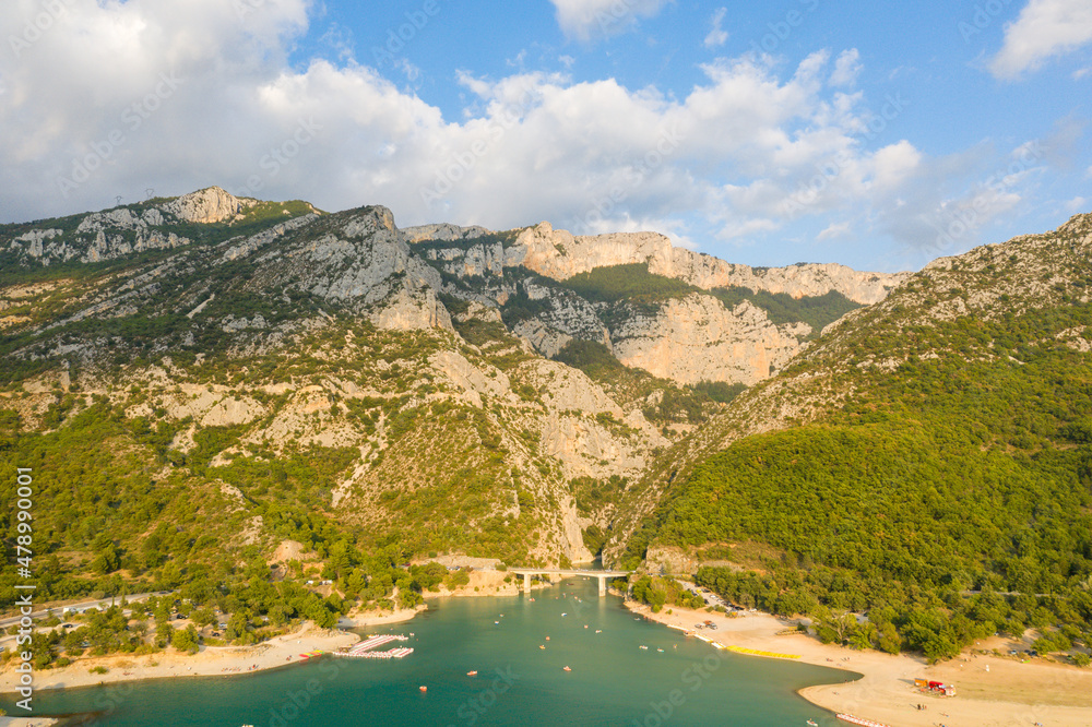 The Gorges du Verdon and the Lac de Sainte Croix in the middle of the ...