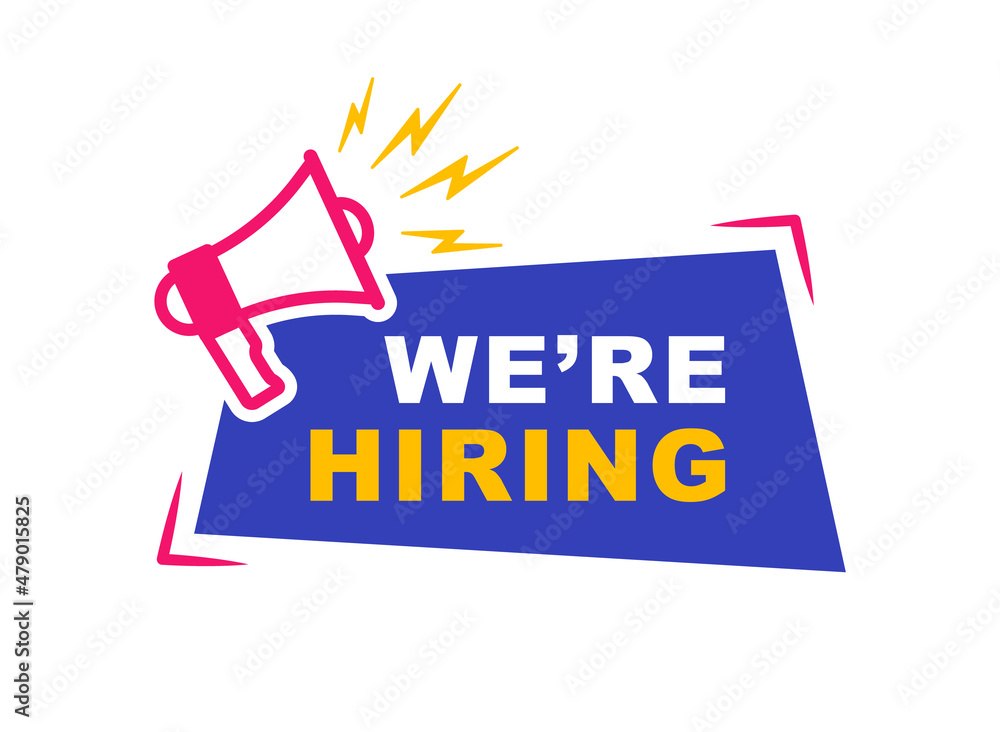 We are hiring banner. Vacancy announcement. Hiring and recruiting ...
