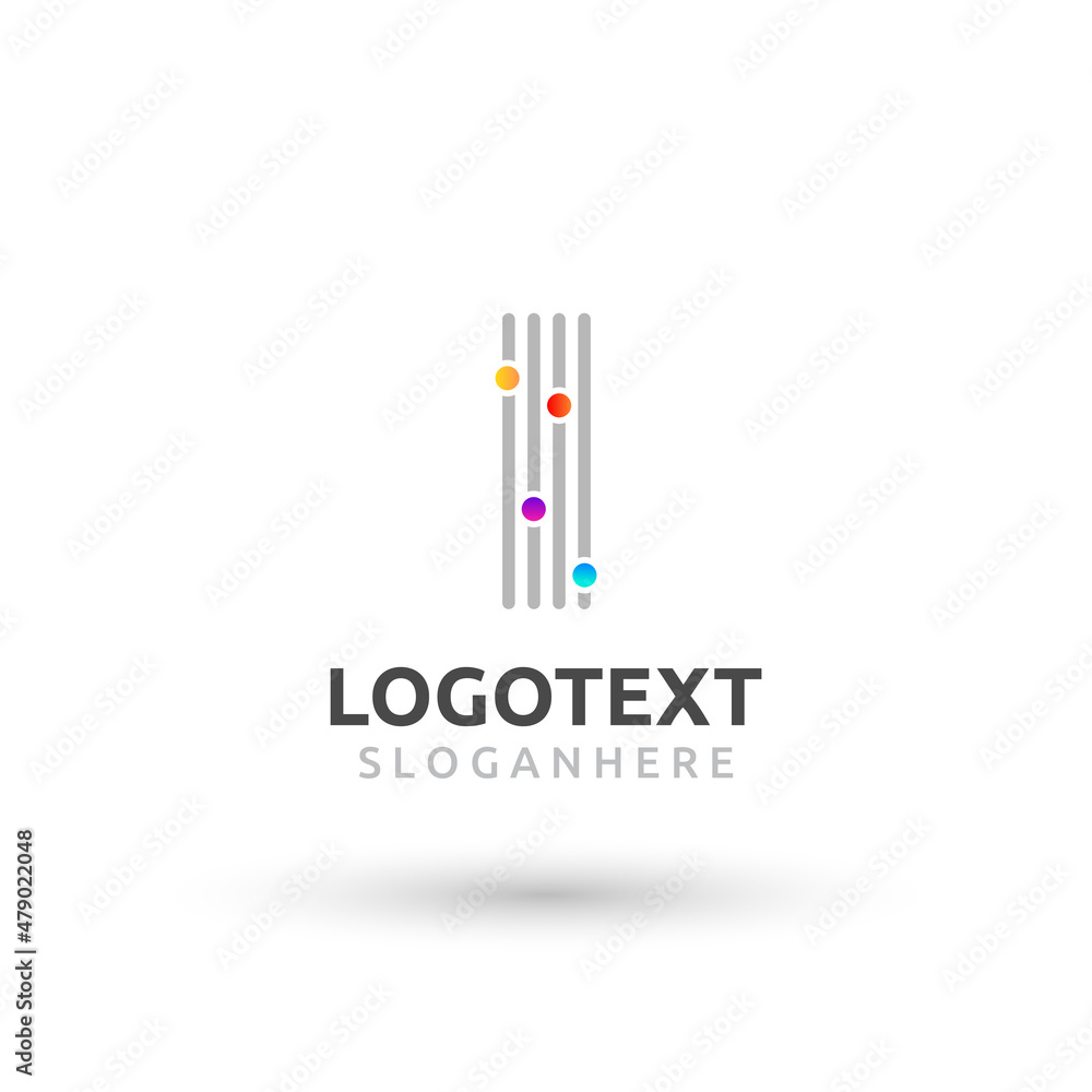 Letter I logo. colorful network logo Stock Vector | Adobe Stock