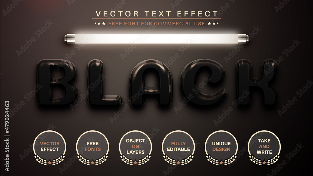 text effect, font style, editable text, metal, dark, light, lamp ...
