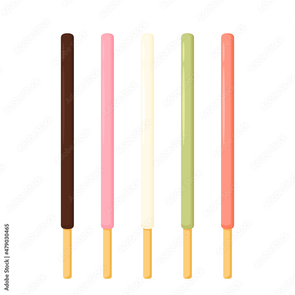 Stick biscuit vector set. Pocky cartoon set vector. symbol. wallpaper ...