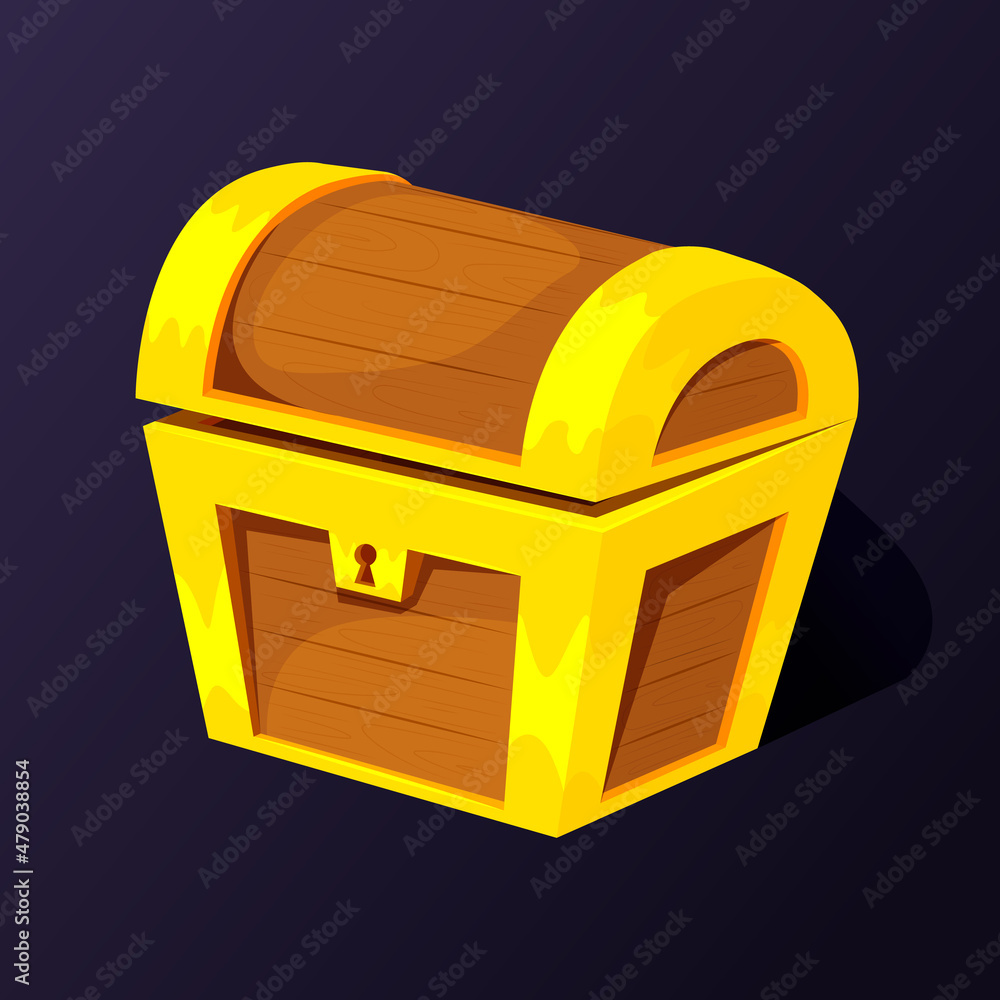 Treasure chest for animation. Key frame animation of wooden chest or ...