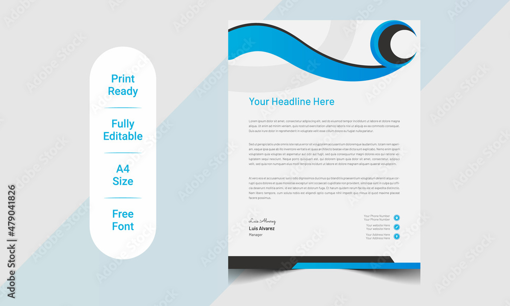 Creative letterhead template design for a business project. Corporate ...