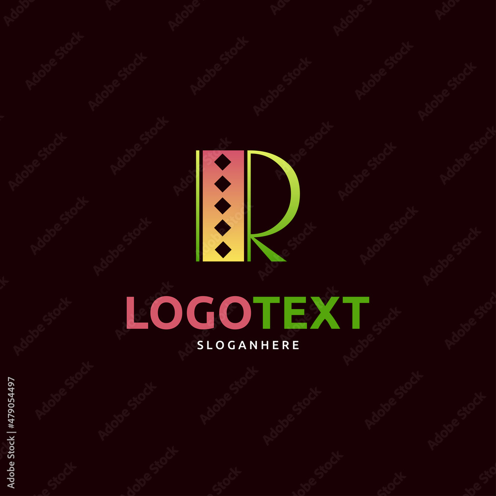 Letter R logo. colorful logo abstract Stock Vector | Adobe Stock