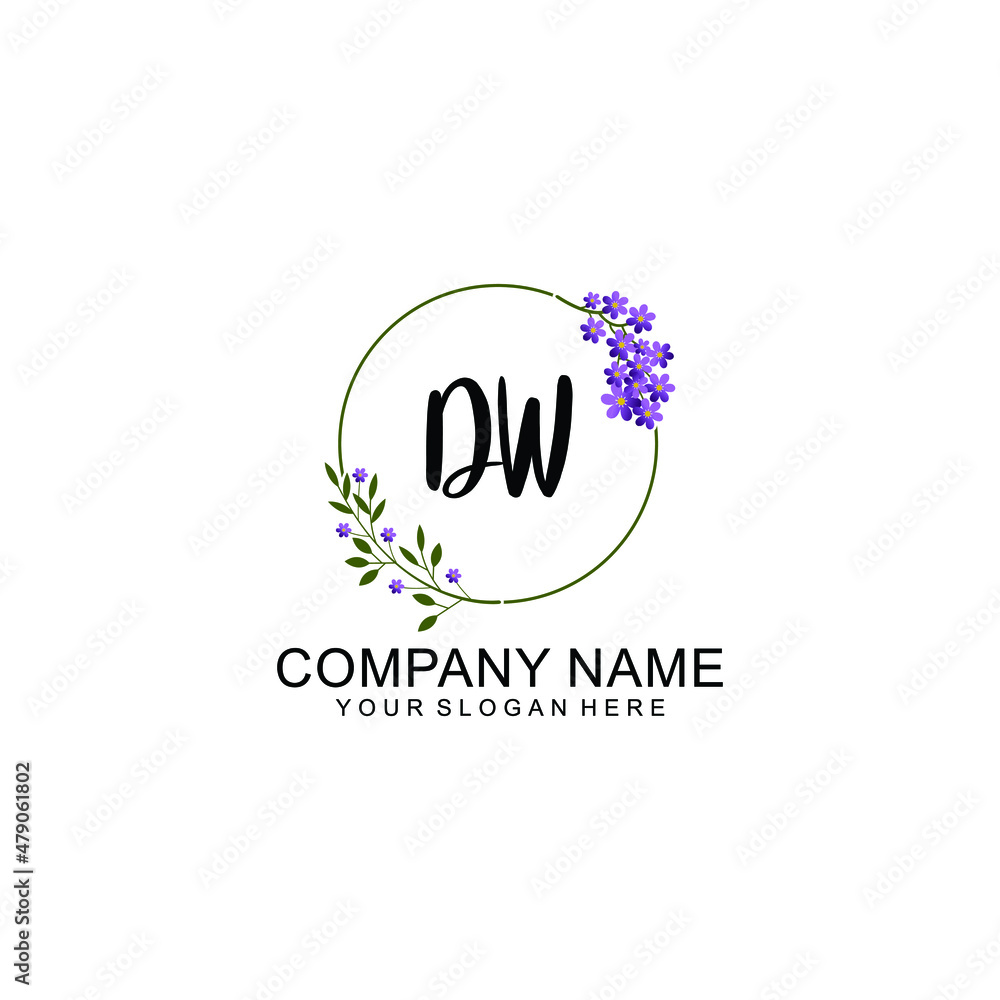 DW Initial handwriting logo vector. Hand lettering for designs Stock ...