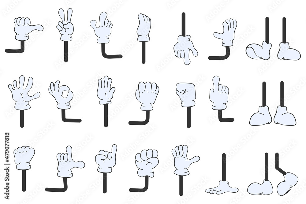 Cartoon arms gestures in hand drawn doodle style. Stock Vector | Adobe ...