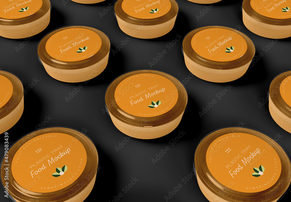 Set of Food Plastic Tray Mockup Stock Template | Adobe Stock