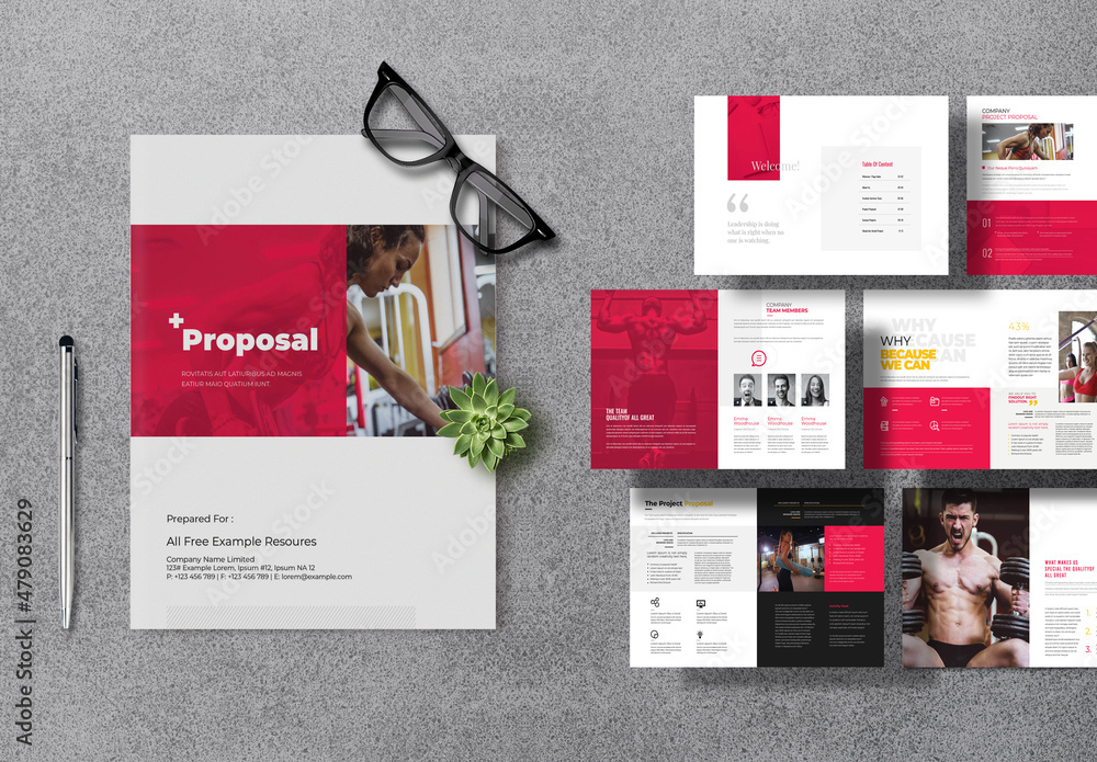 Gym Fitness Proposal Stock Template | Adobe Stock