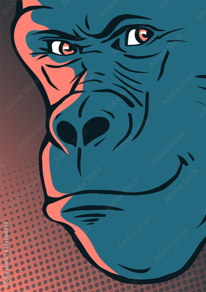 Smiling Gorilla Drawing