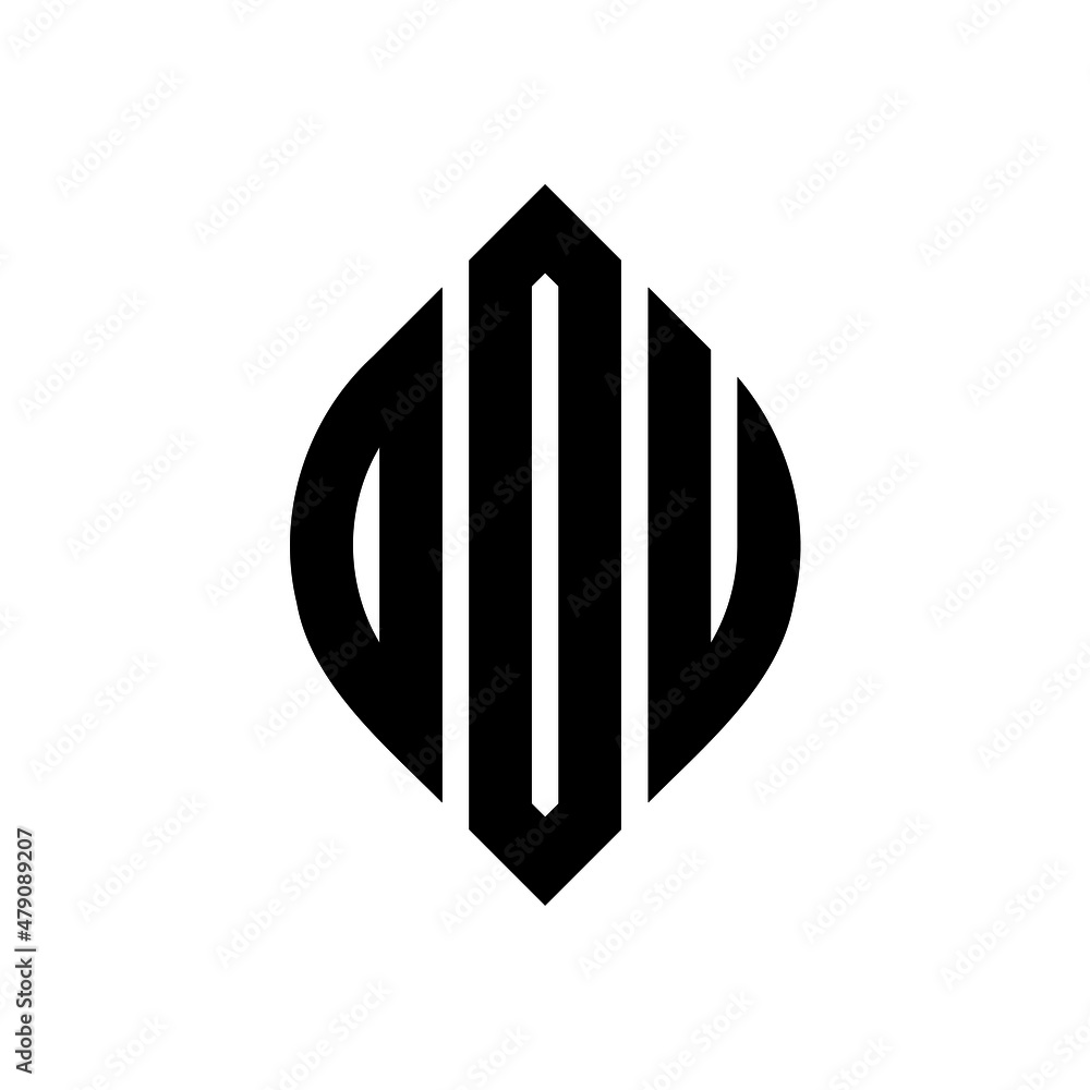 DOU circle letter logo design with circle and ellipse shape. DOU ...