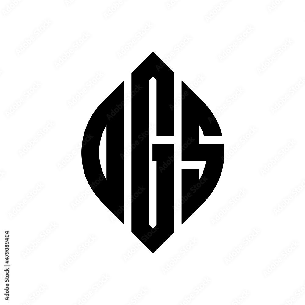 DGS circle letter logo design with circle and ellipse shape. DGS ...