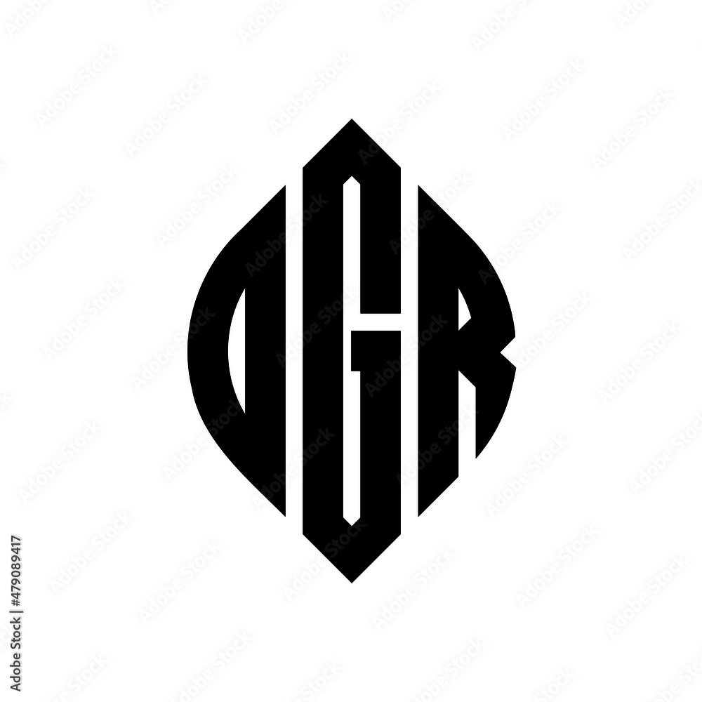 DGR circle letter logo design with circle and ellipse shape. DGR ...