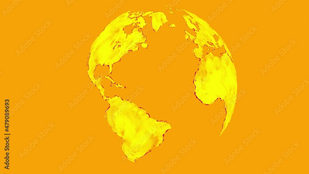 Earth globe continents land only crazy crayon drawing pulsing cartoon ...
