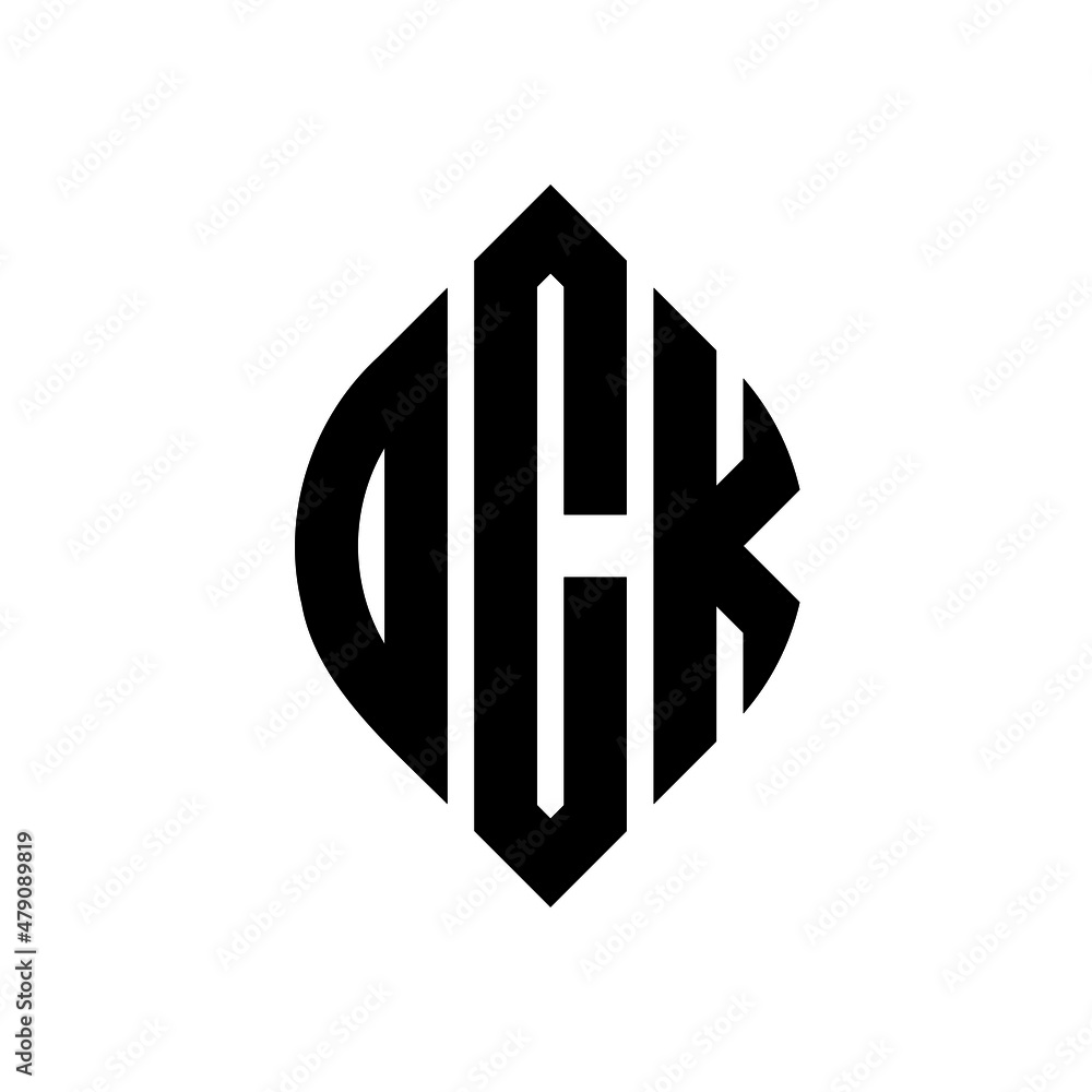 DCK circle letter logo design with circle and ellipse shape. DCK ...