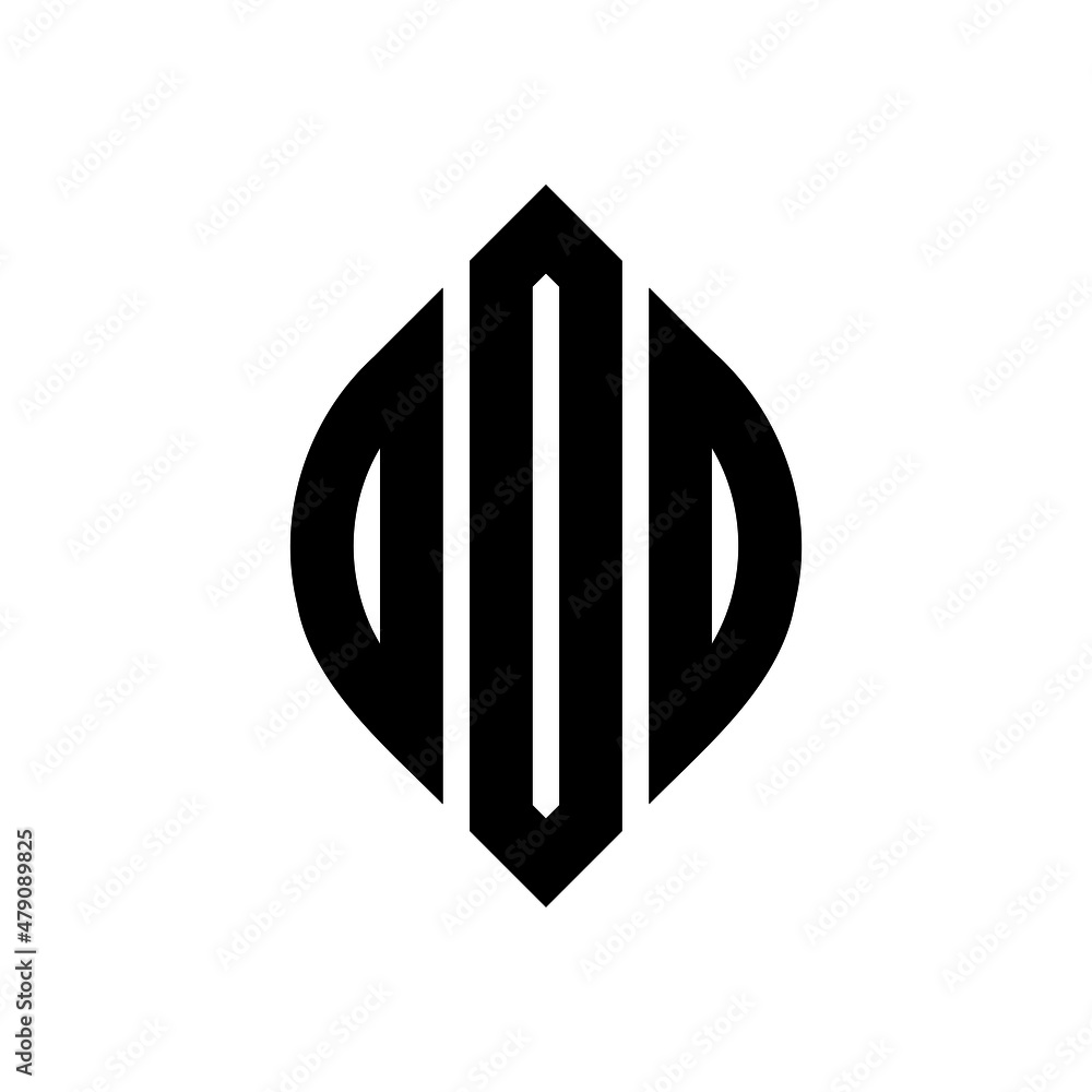DDD circle letter logo design with circle and ellipse shape. DDD ...
