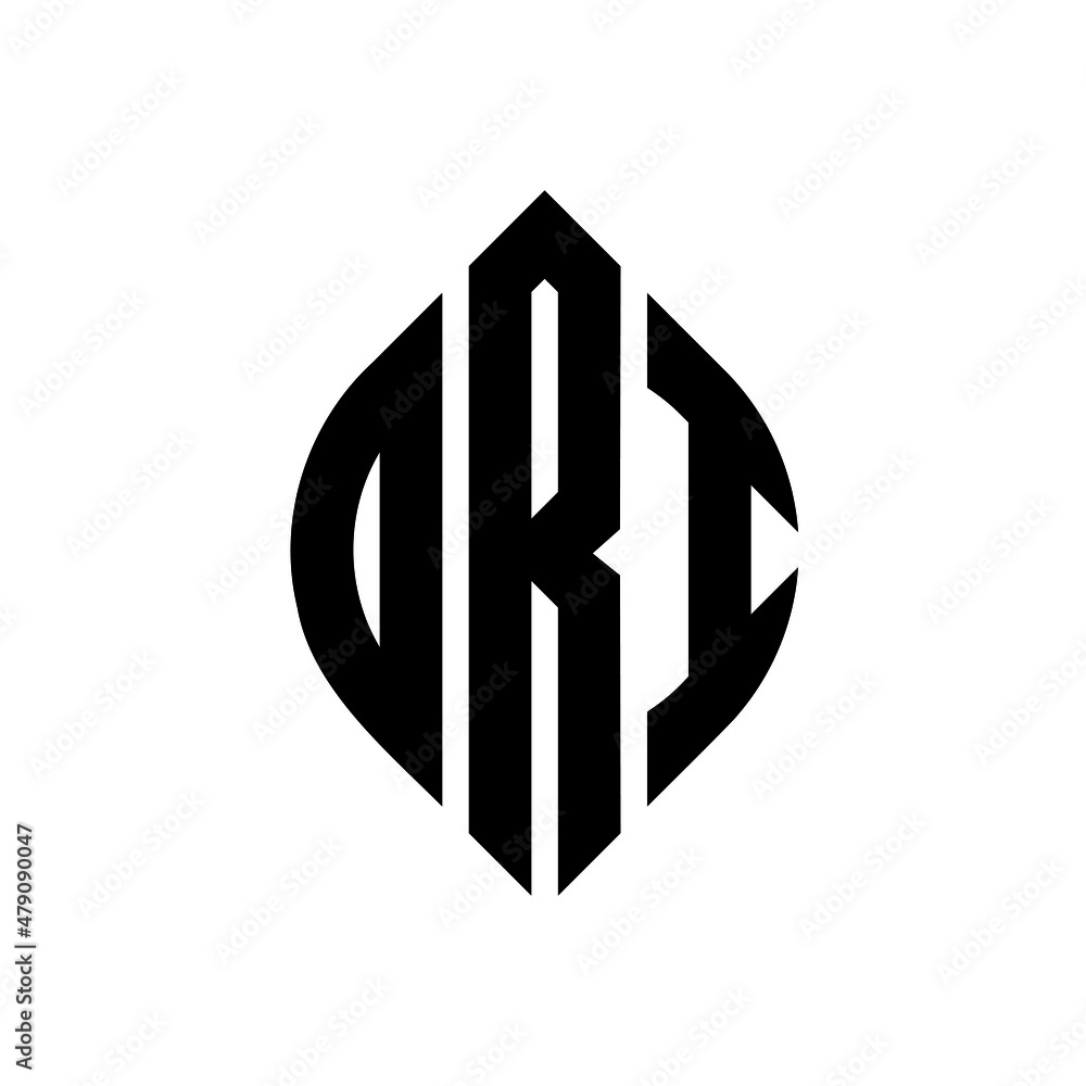DRI circle letter logo design with circle and ellipse shape. DRI ...