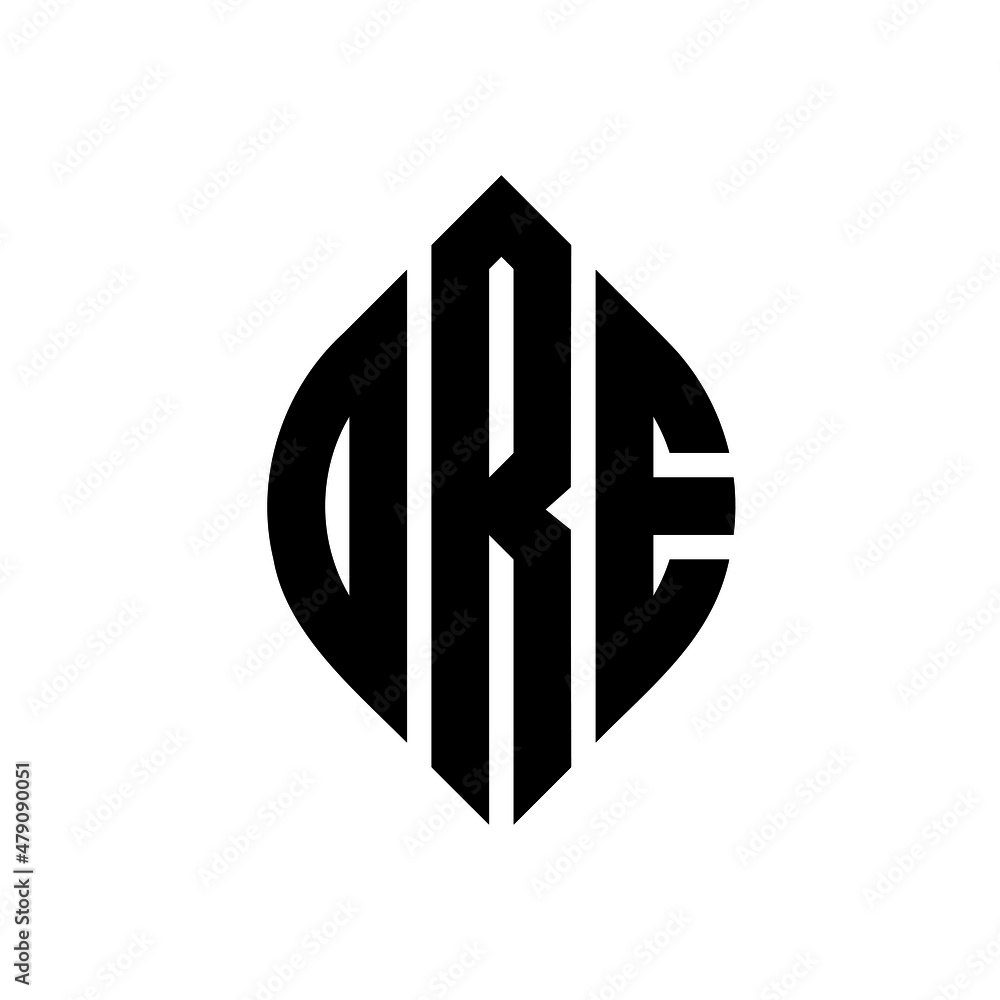 DRE circle letter logo design with circle and ellipse shape. DRE ...
