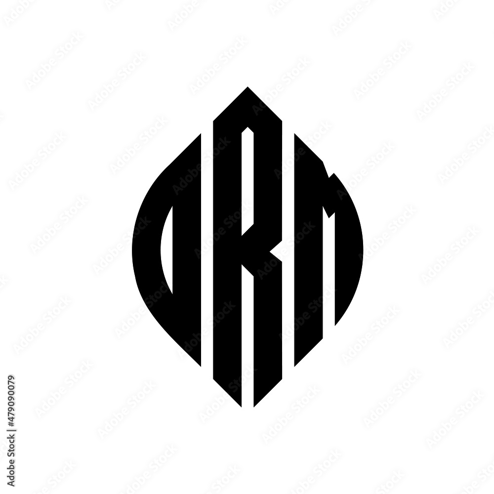 DRM circle letter logo design with circle and ellipse shape. DRM ...
