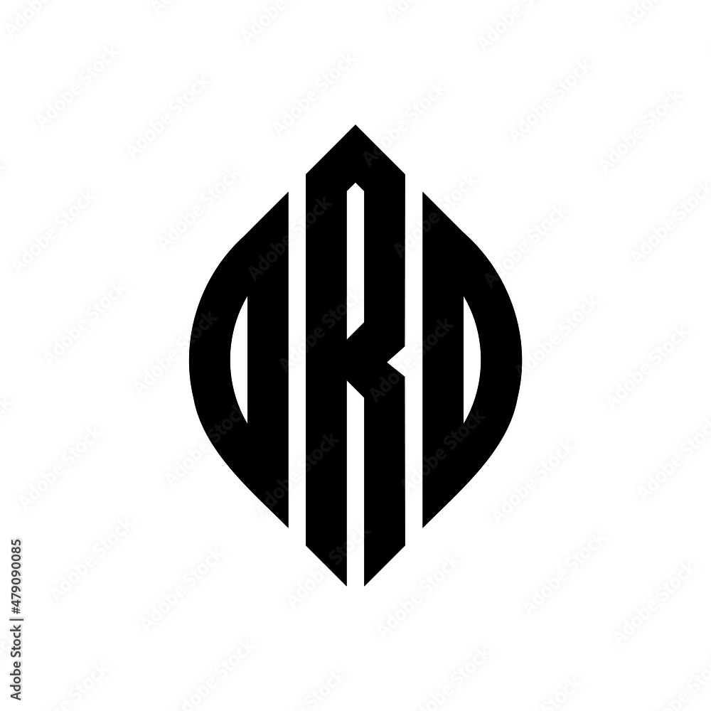DRO circle letter logo design with circle and ellipse shape. DRO ...