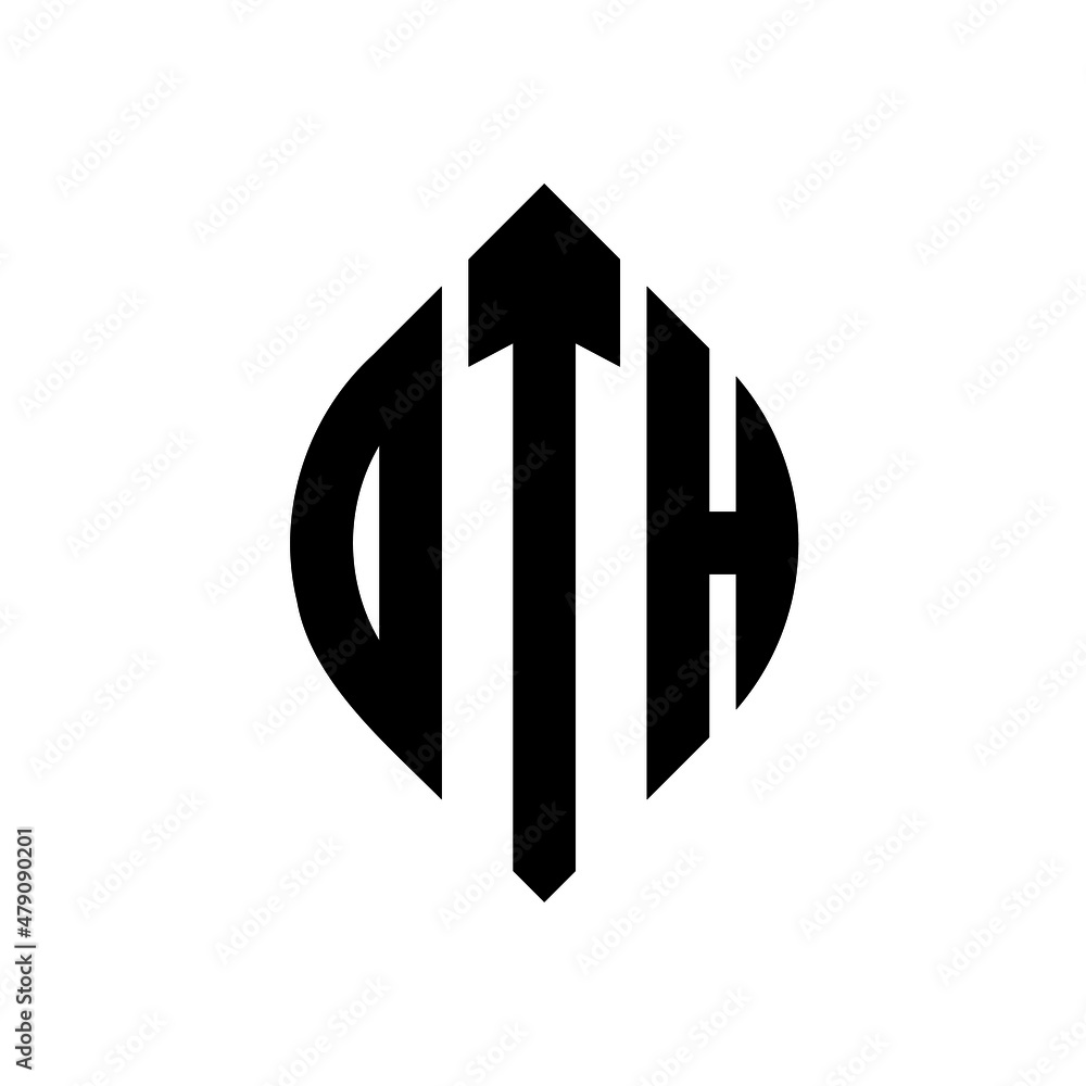 DTH circle letter logo design with circle and ellipse shape. DTH ...