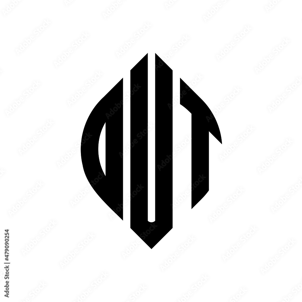 DUT circle letter logo design with circle and ellipse shape. DUT ...