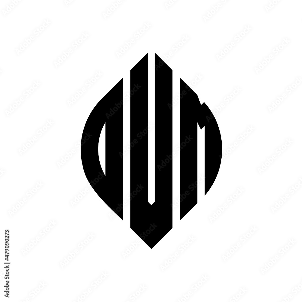 DVM circle letter logo design with circle and ellipse shape. DVM ...