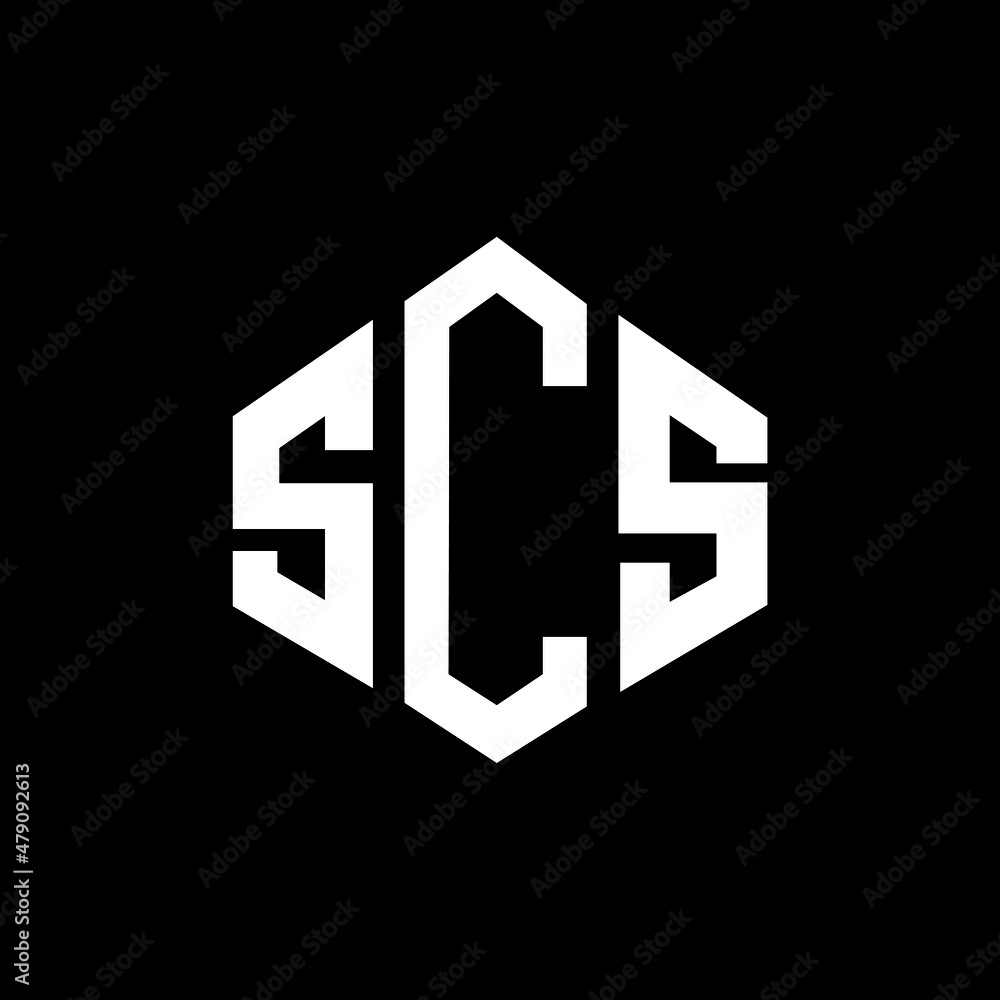 SCS letter logo design with polygon shape. SCS polygon and cube shape ...