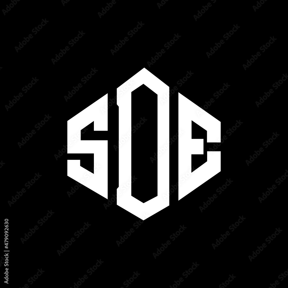 SDE letter logo design with polygon shape. SDE polygon and cube shape ...