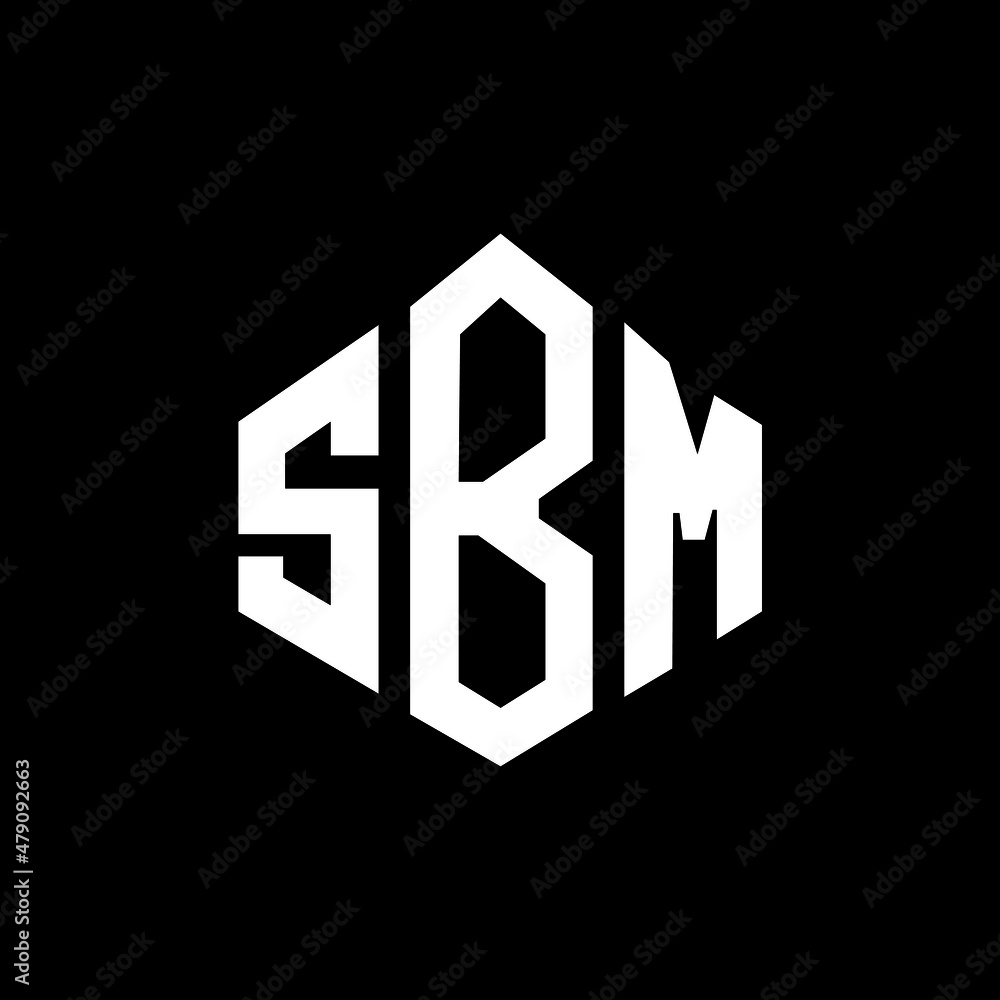 SBM letter logo design with polygon shape. SBM polygon and cube shape ...