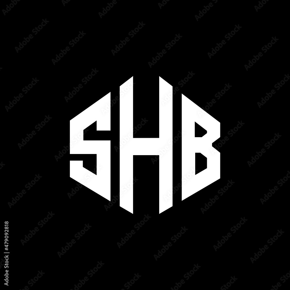 SHB letter logo design with polygon shape. SHB polygon and cube shape ...