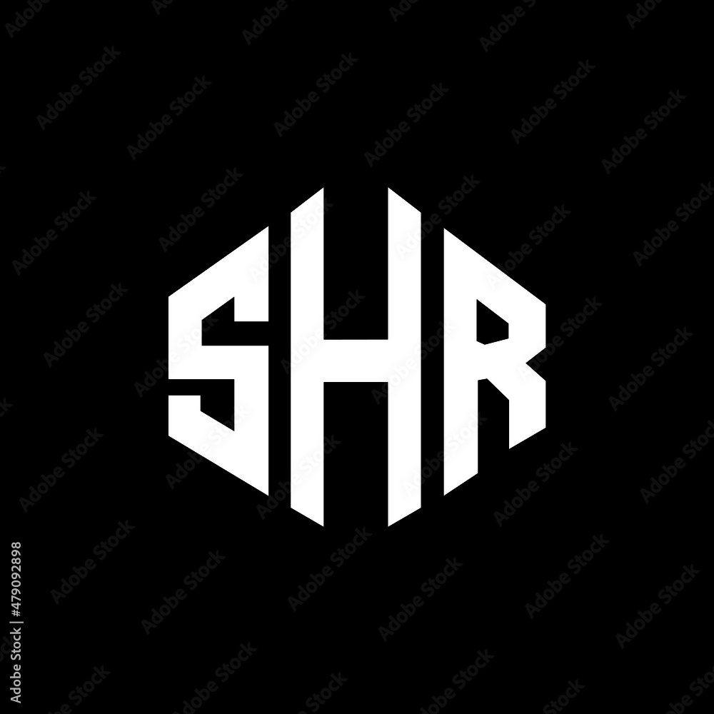 SHR letter logo design with polygon shape. SHR polygon and cube shape ...