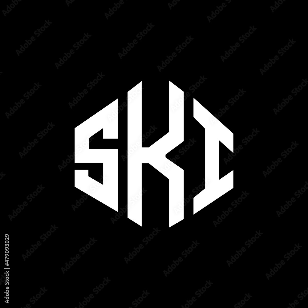 SKI letter logo design with polygon shape. SKI polygon and cube shape ...