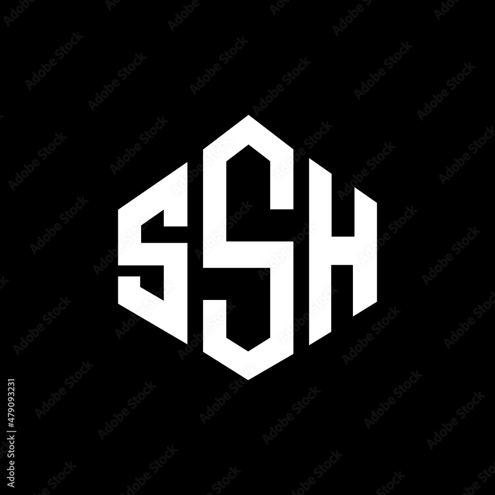 SSH letter logo design with polygon shape. SSH polygon and cube shape ...
