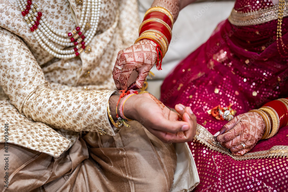 Indian post wedding pani varna and doli ceremony close ups Stock Photo ...