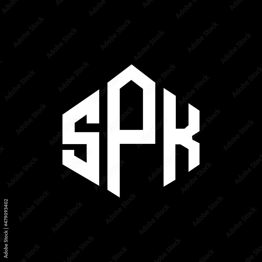 Vetor do Stock: SPK letter logo design with polygon shape. SPK polygon ...