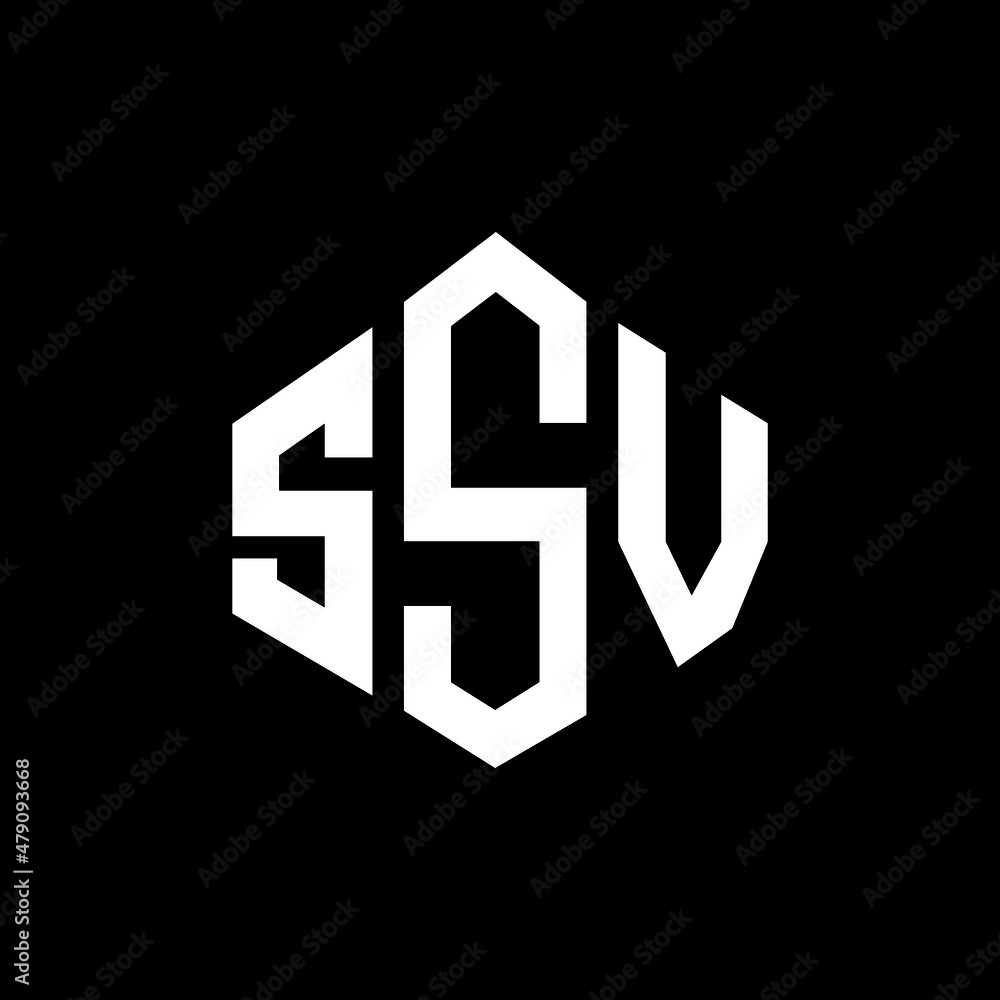 SSV letter logo design with polygon shape. SSV polygon and cube shape ...