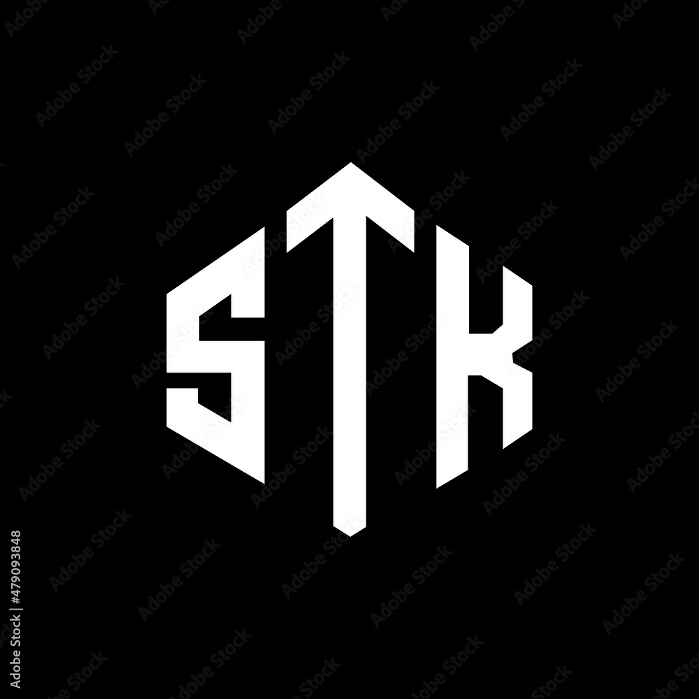 STK letter logo design with polygon shape. STK polygon and cube shape ...