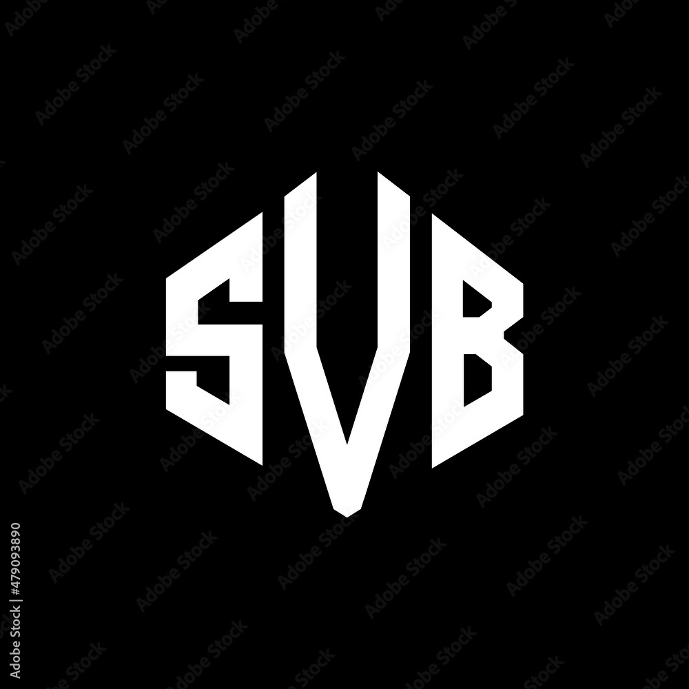 Vetor do Stock: SVB letter logo design with polygon shape. SVB polygon and cube shape logo ...