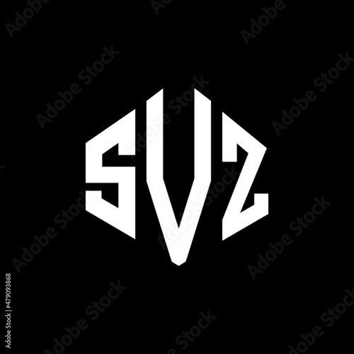 Plakat SVZ letter logo design with polygon shape. SVZ polygon and cube ...
