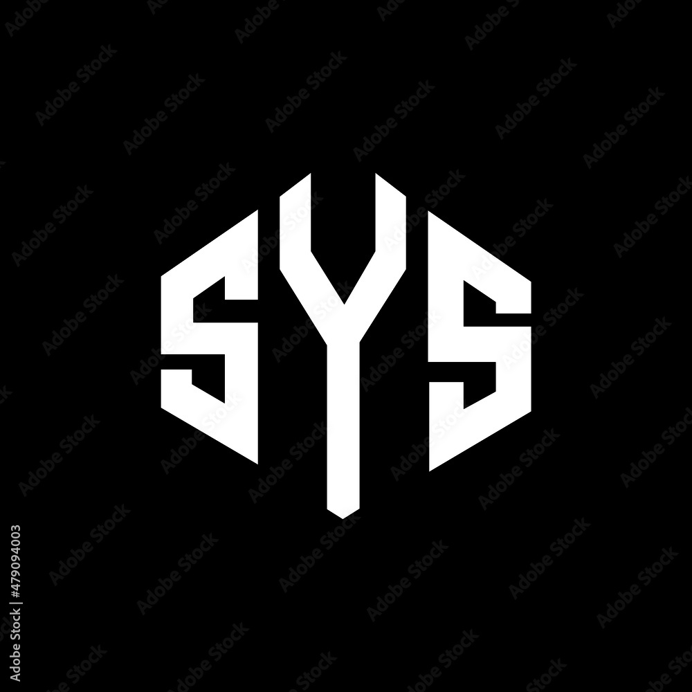 SYS letter logo design with polygon shape. SYS polygon and cube shape ...
