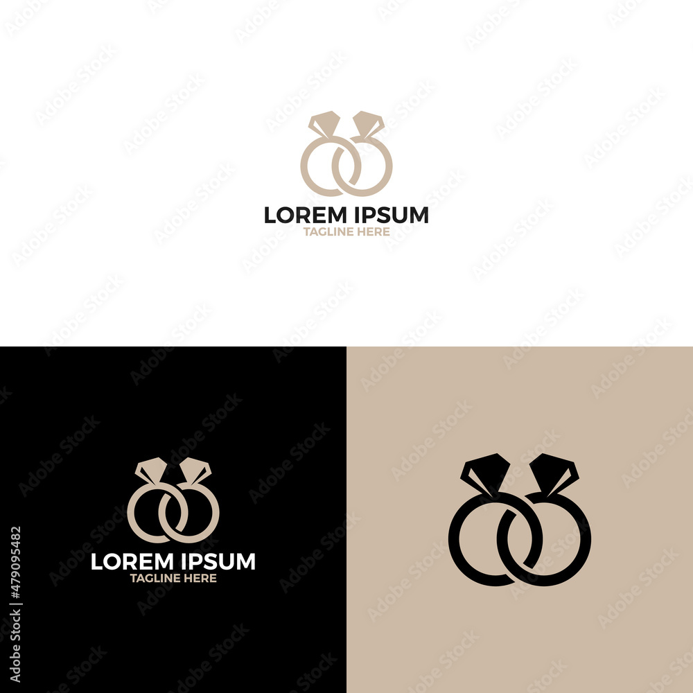 Elegant diamond ring logo design inspiration Stock Vector | Adobe Stock