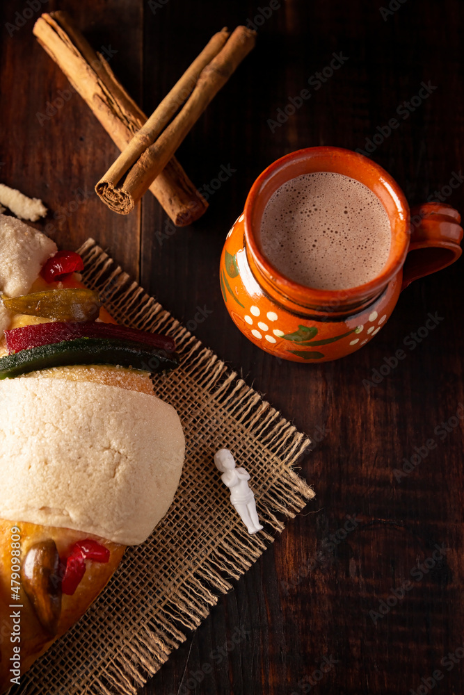 Traditional Kings day cake also called Rosca de Reyes, roscon, Epiphany ...