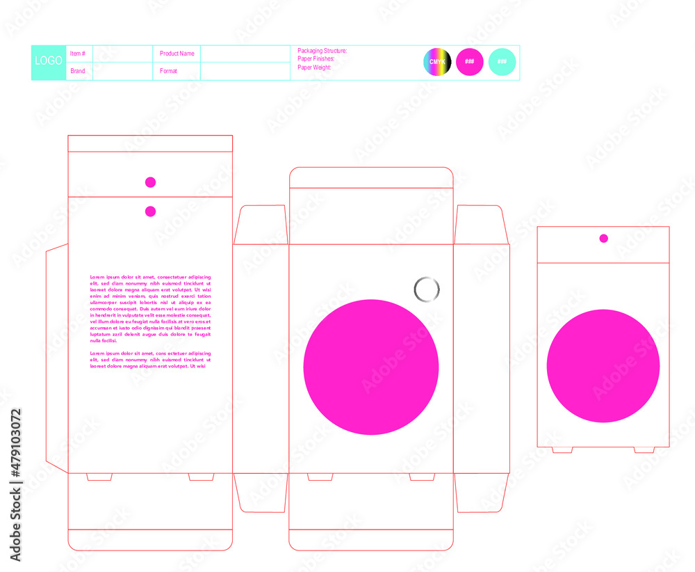 Die-Cut Template Box Package Design, 3D Box Package Dieline, Factory ...