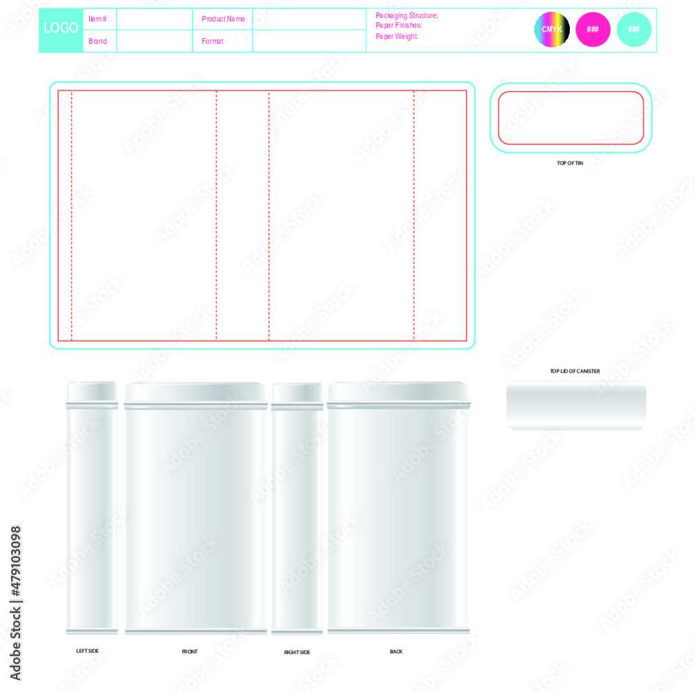 Bandage Tin Wrap Packaging Design: Professional Vector Graphic for Eye ...