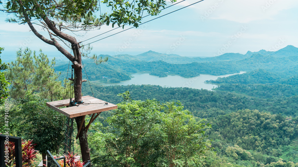 The Amazing Kalibiru tourism, a large reservoir surrounded by lush ...
