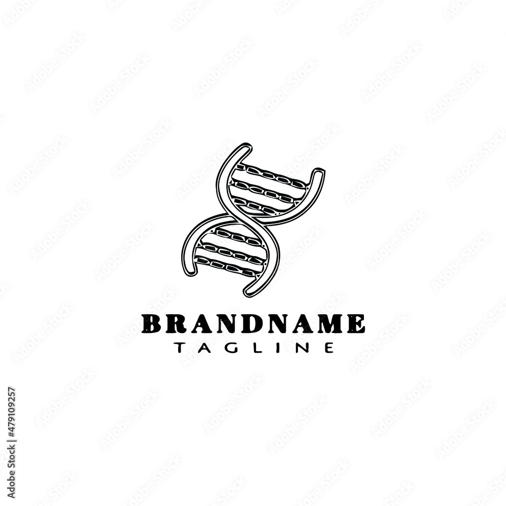 double helix logo cartoon template icon design black isolated vector ...
