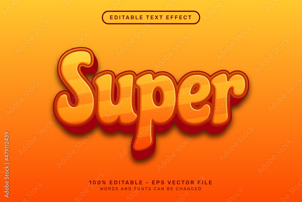 super orange color text with blue color 3d text effect and editable ...
