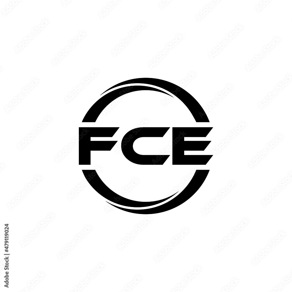 FCE letter logo design with white background in illustrator, vector ...