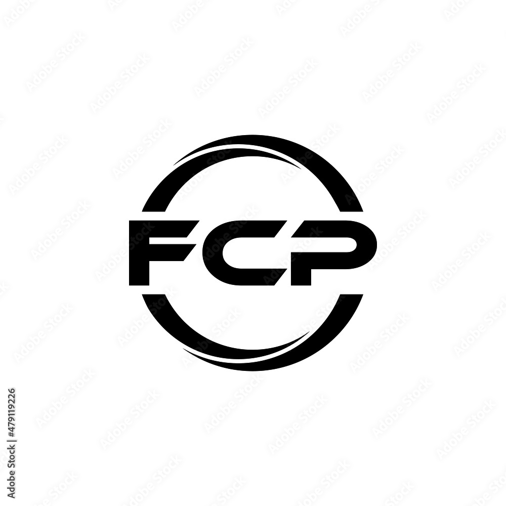 FCP letter logo design with white background in illustrator, vector ...